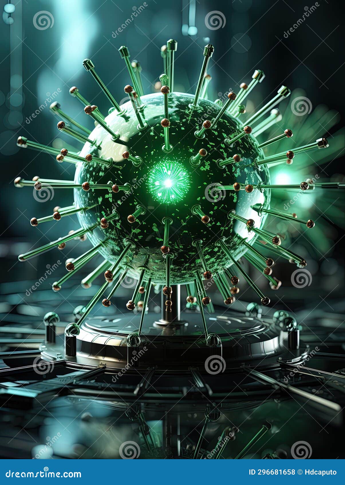 3D Representation of a Virus Attacking a Computer Stock Illustration ...