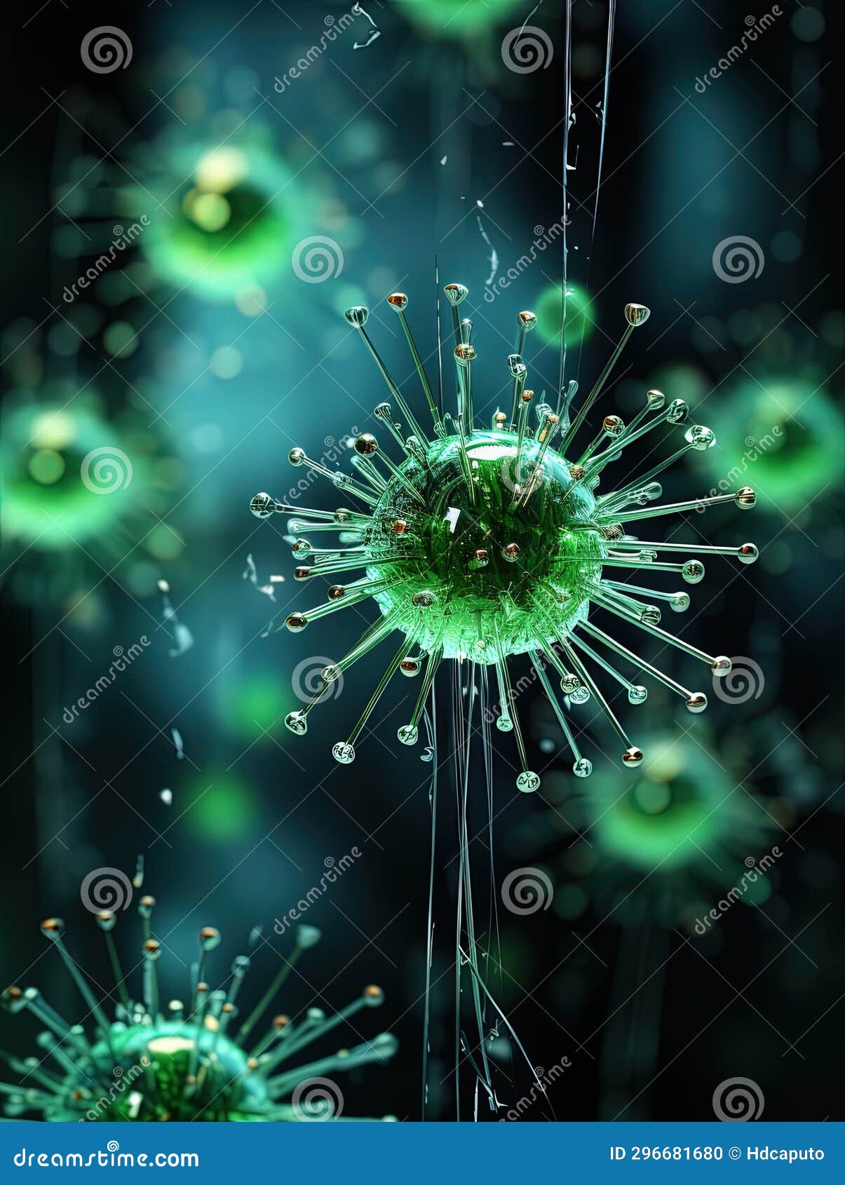 3D Representation of a Virus in a Sick Body Stock Illustration ...