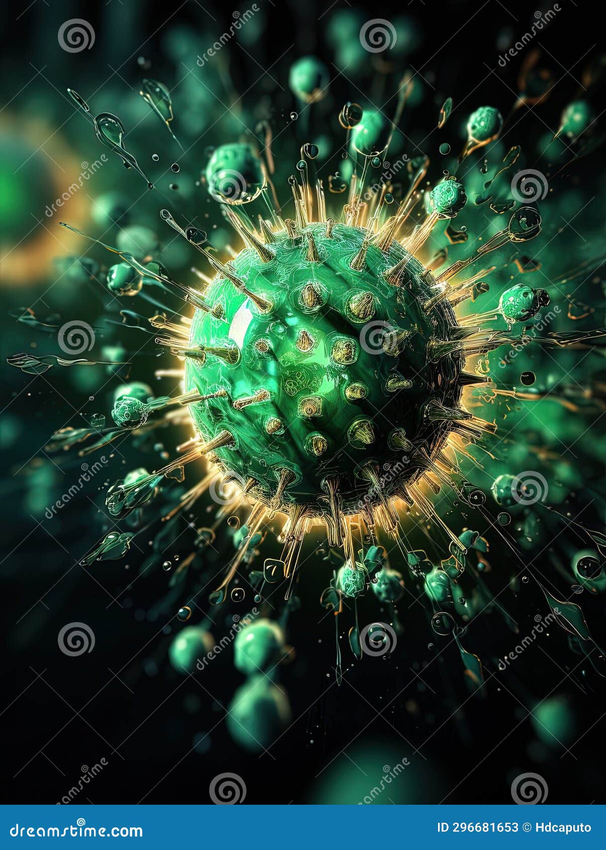 3D Representation of a Virus in a Sick Body Stock Illustration ...