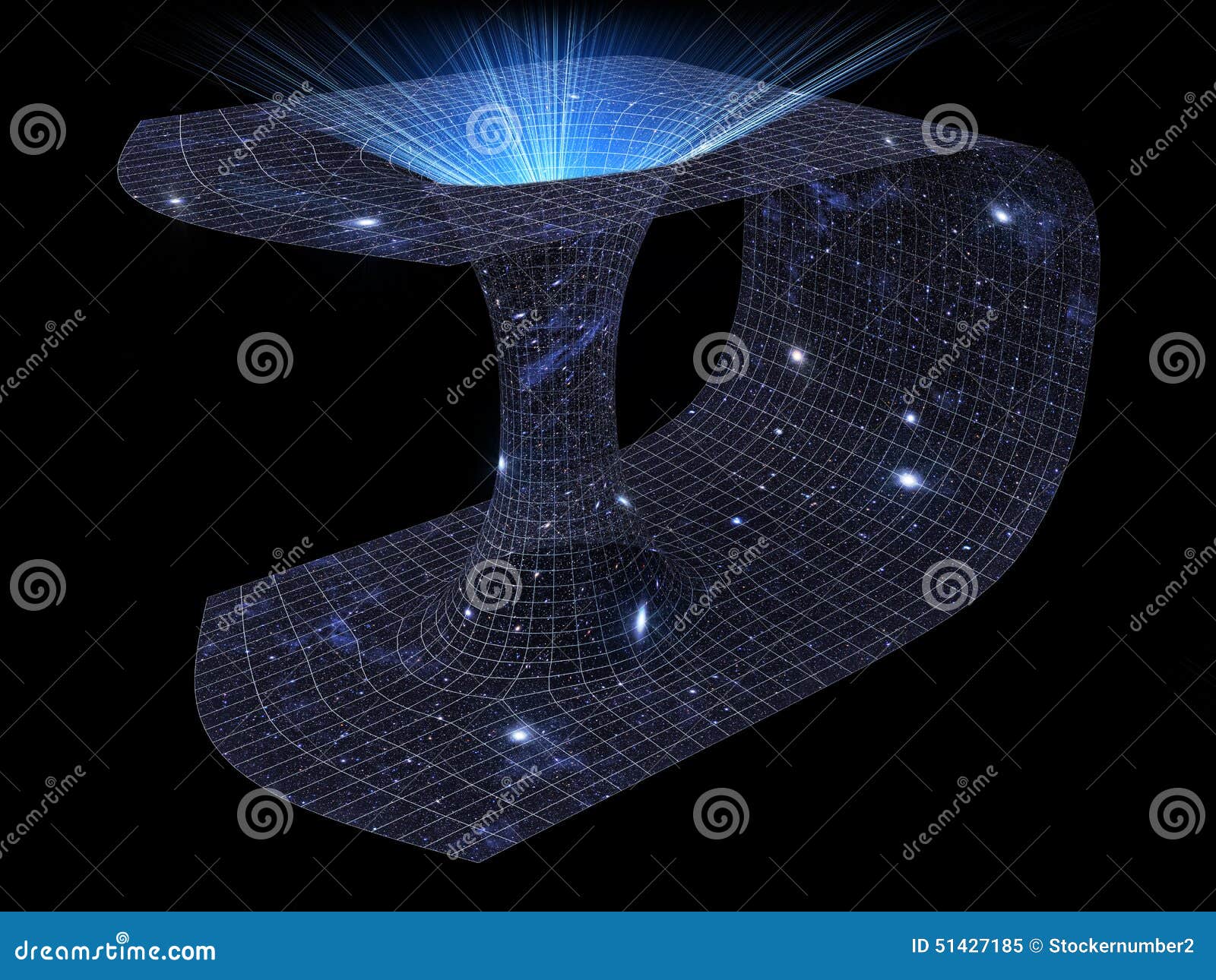 3D Representation of a Wormhole Stock Illustration - Illustration of ...