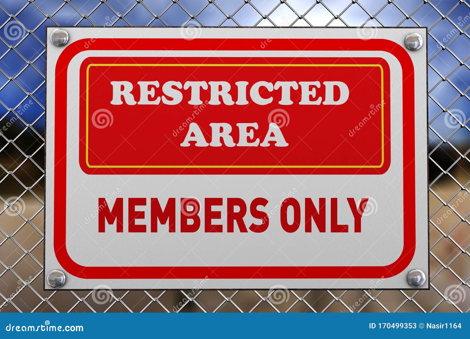 3d Restricted Area Member only Stock Illustration - Illustration of ...