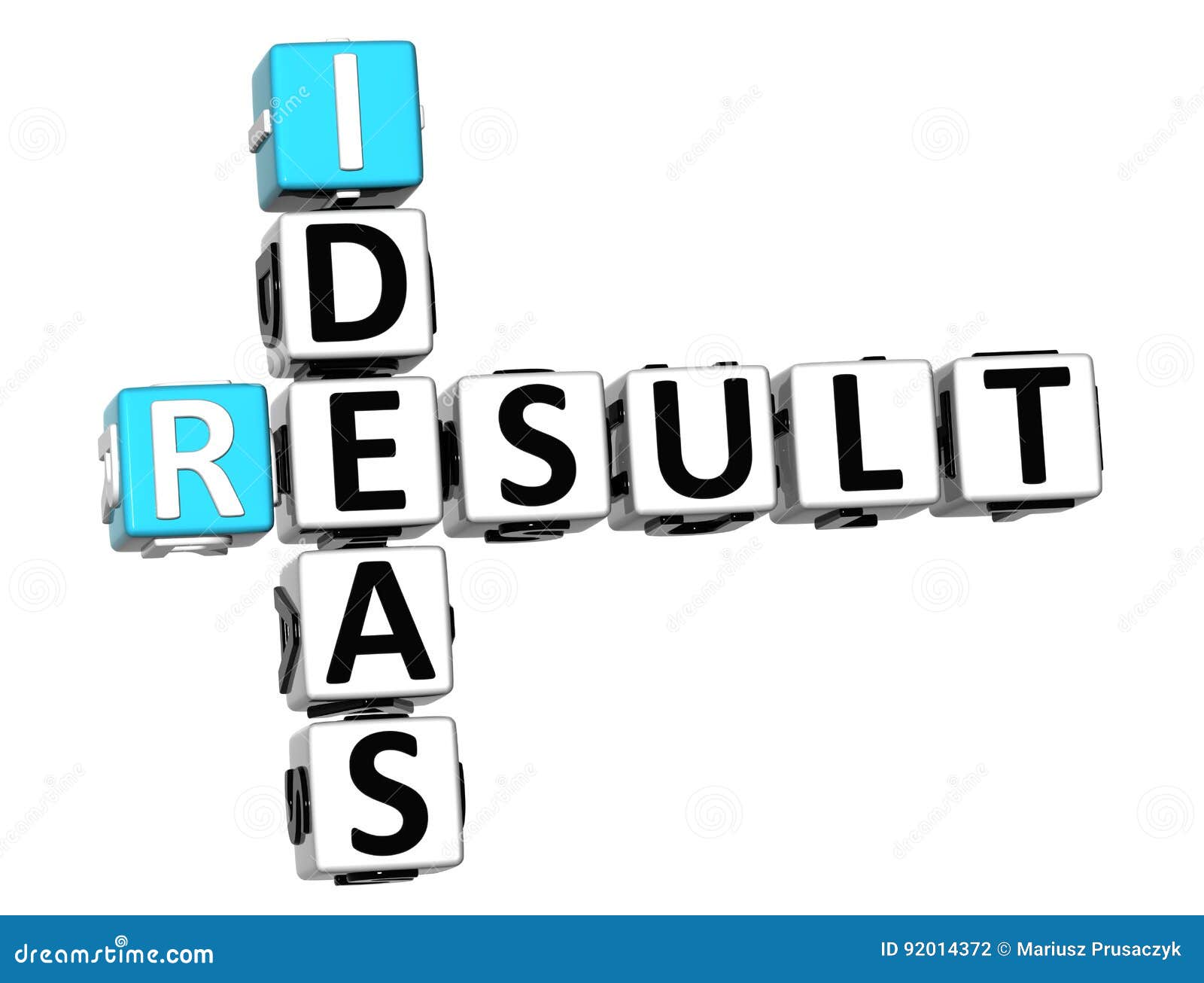 3D Result Ideas Crossword Cube Words Stock Illustration - Illustration ...