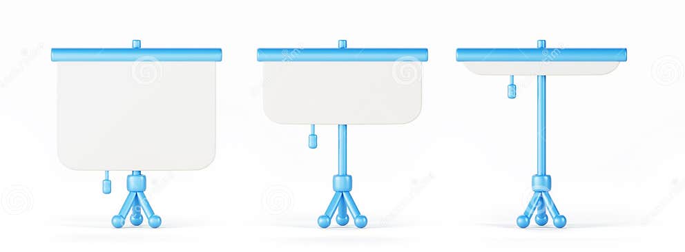 3d Retractable Roll Up Projector Screen on Blue Tripod for Presentation ...
