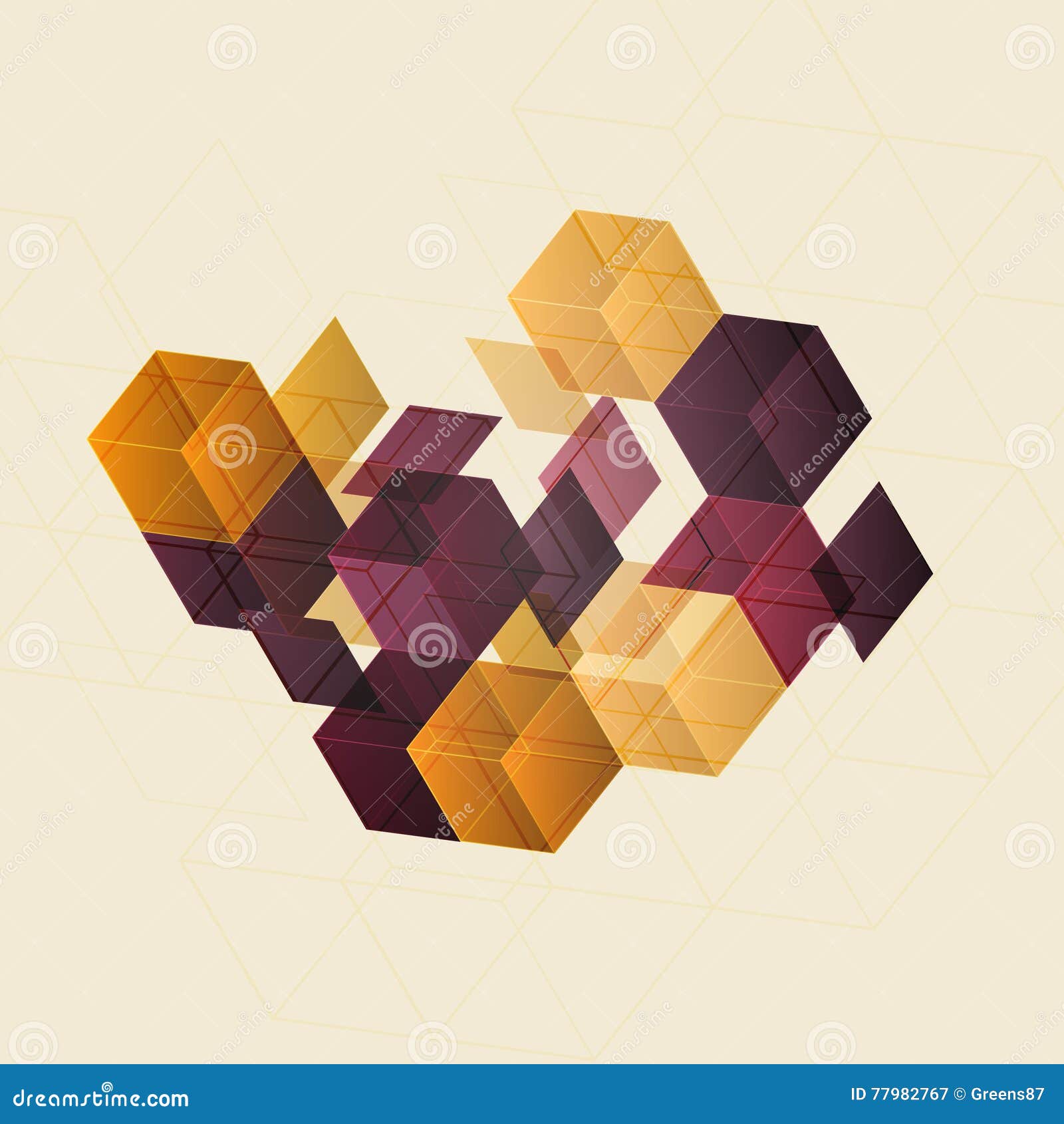 3d Retro Cube Multicolor Abstract Background Stock Vector ...