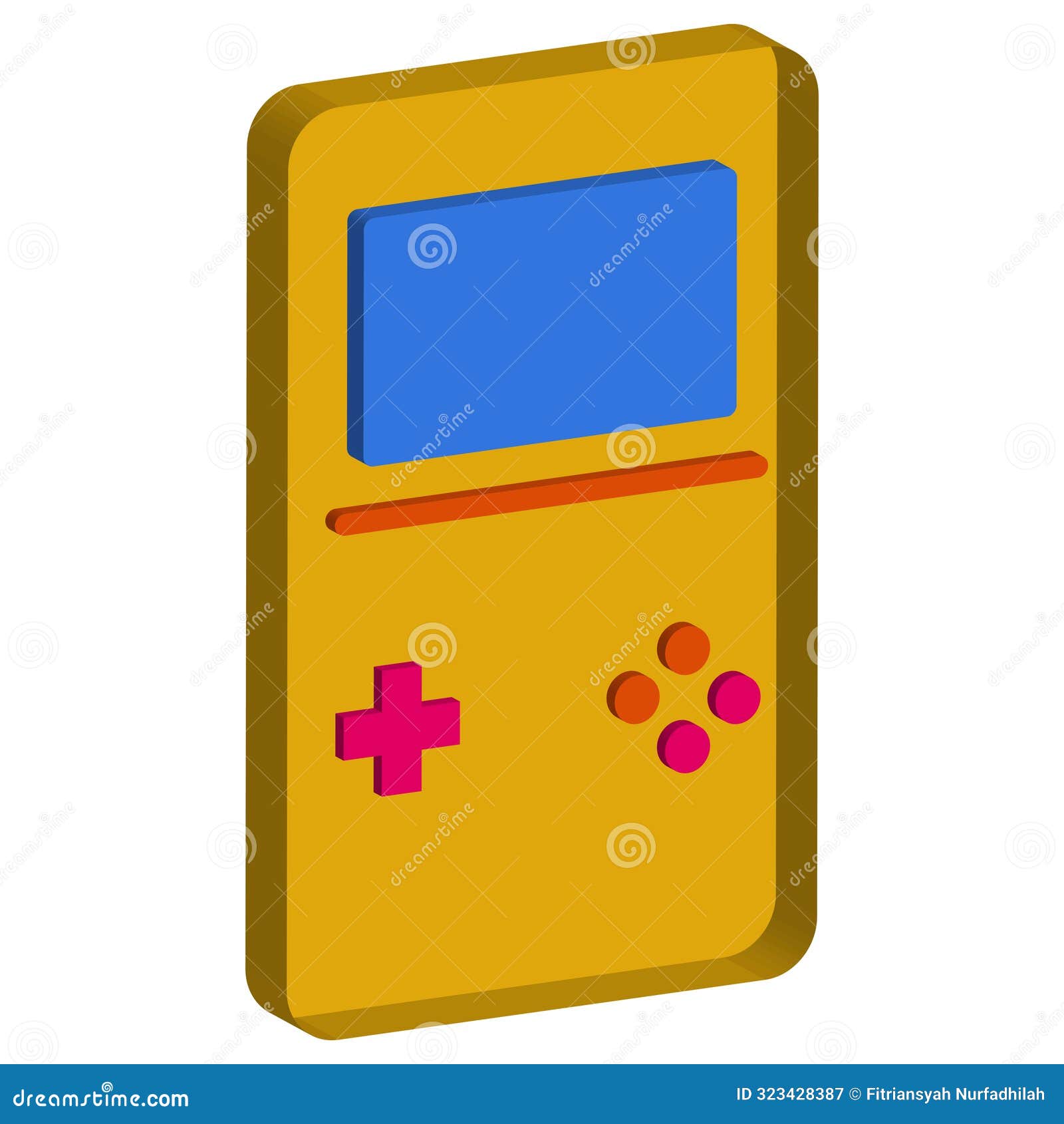 3d Retro Game Console Icon. Isolated on White Background. Stock ...