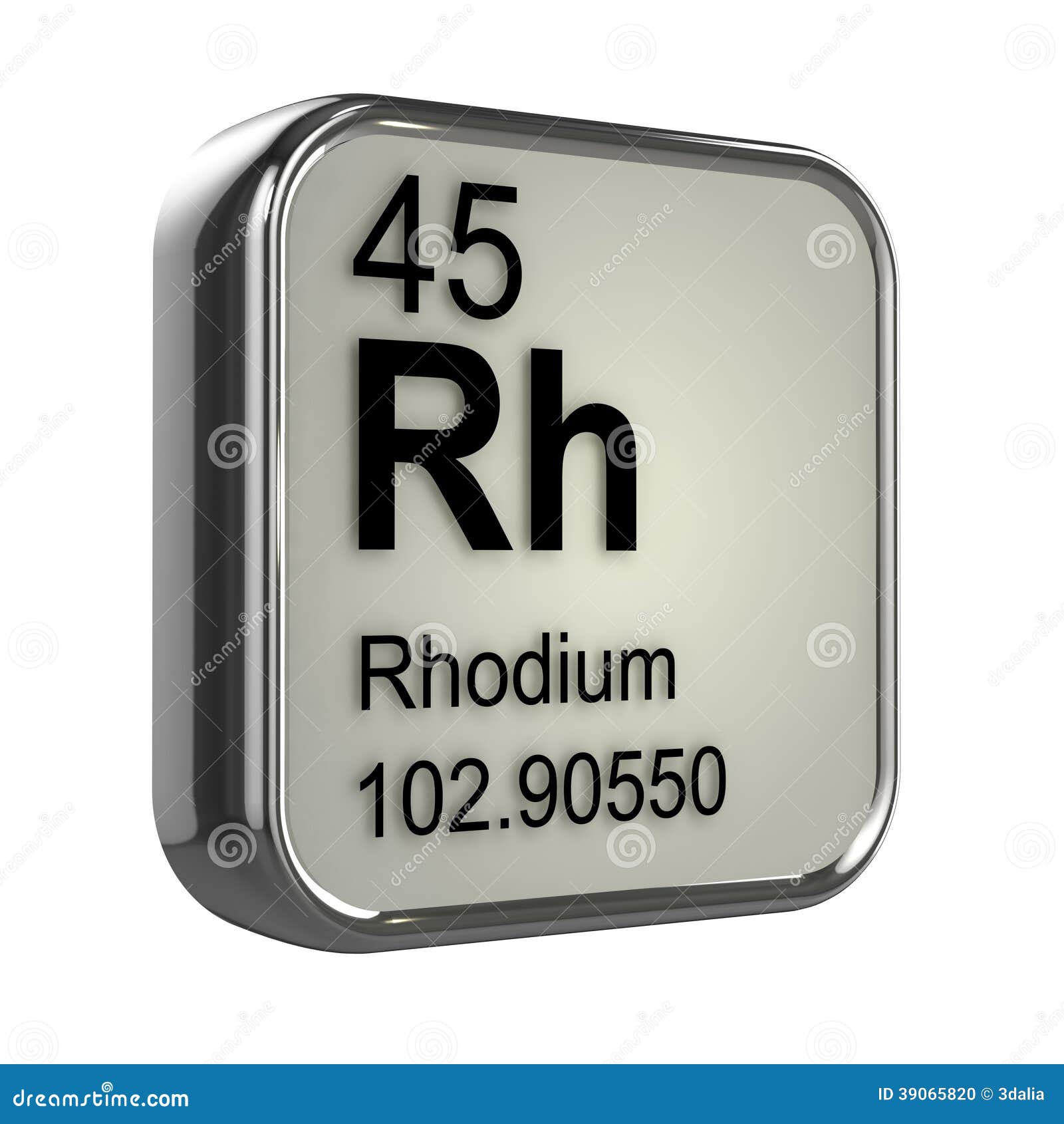 Rhodium Rh, Element Symbol From Periodic Table Series Stock Image ...