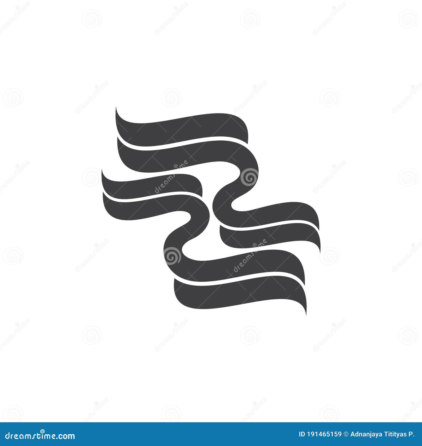 3d Ribbon Curves Wind Flow Logo Vector Stock Vector - Illustration of ...