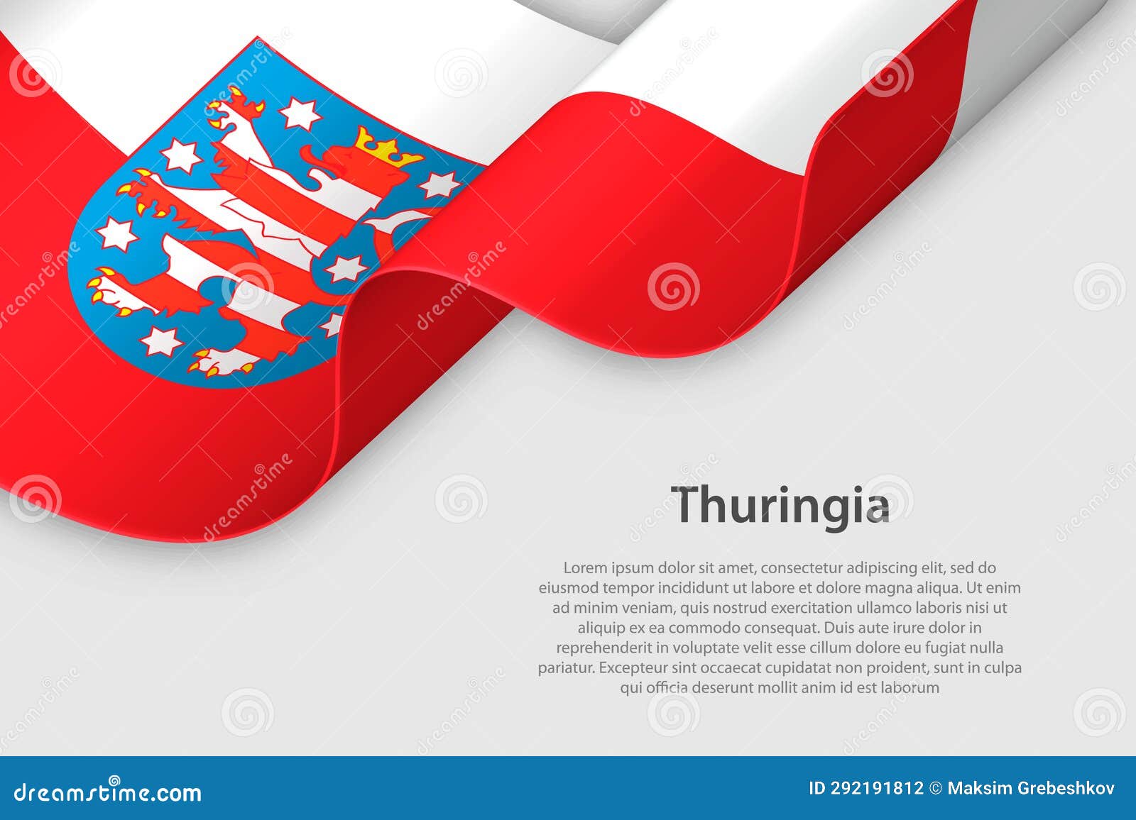 Thuringia Map, German State. Germany Administrative Regions And ...