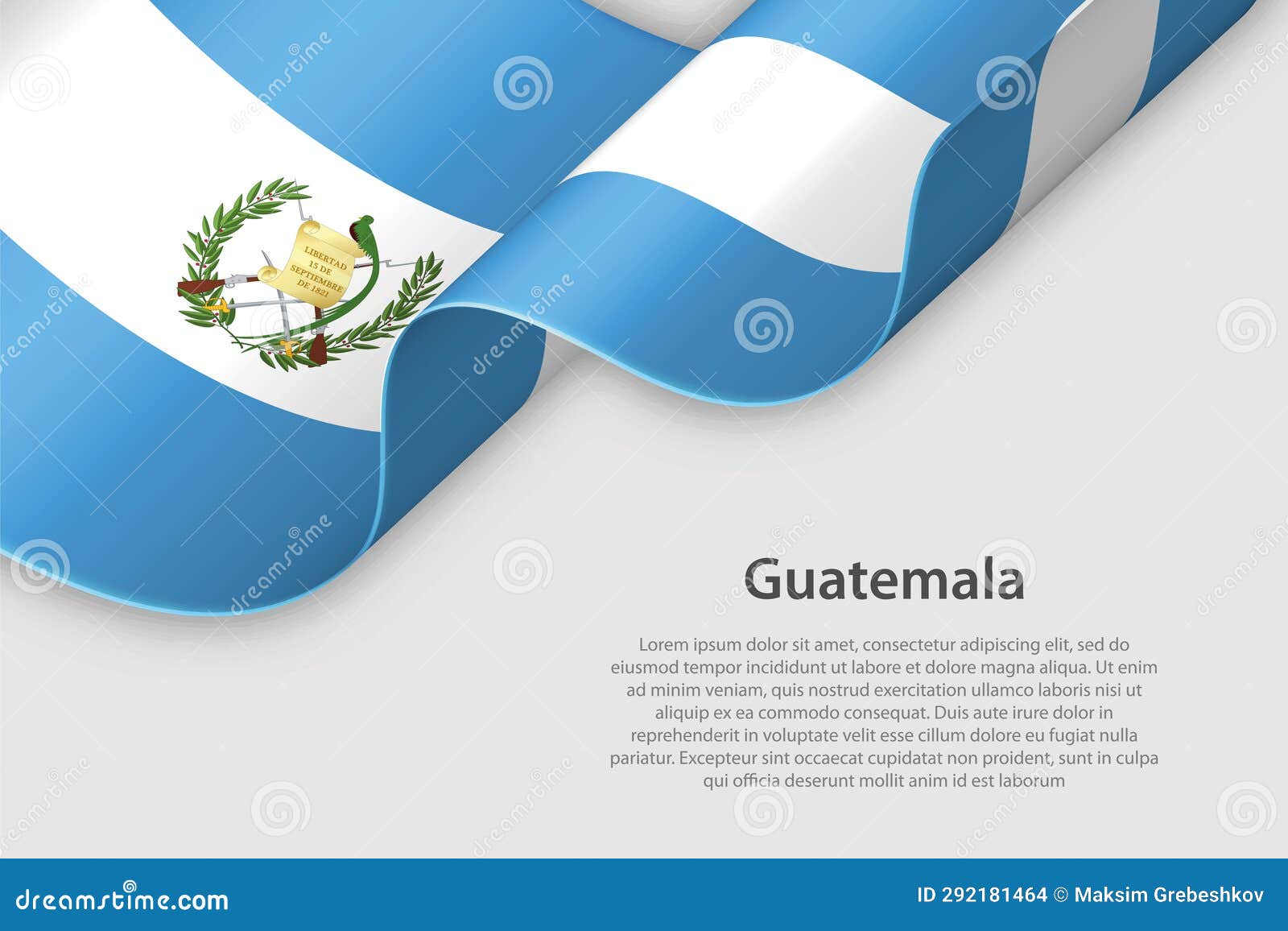 3d Ribbon with National Flag Guatemala Isolated on White Background ...