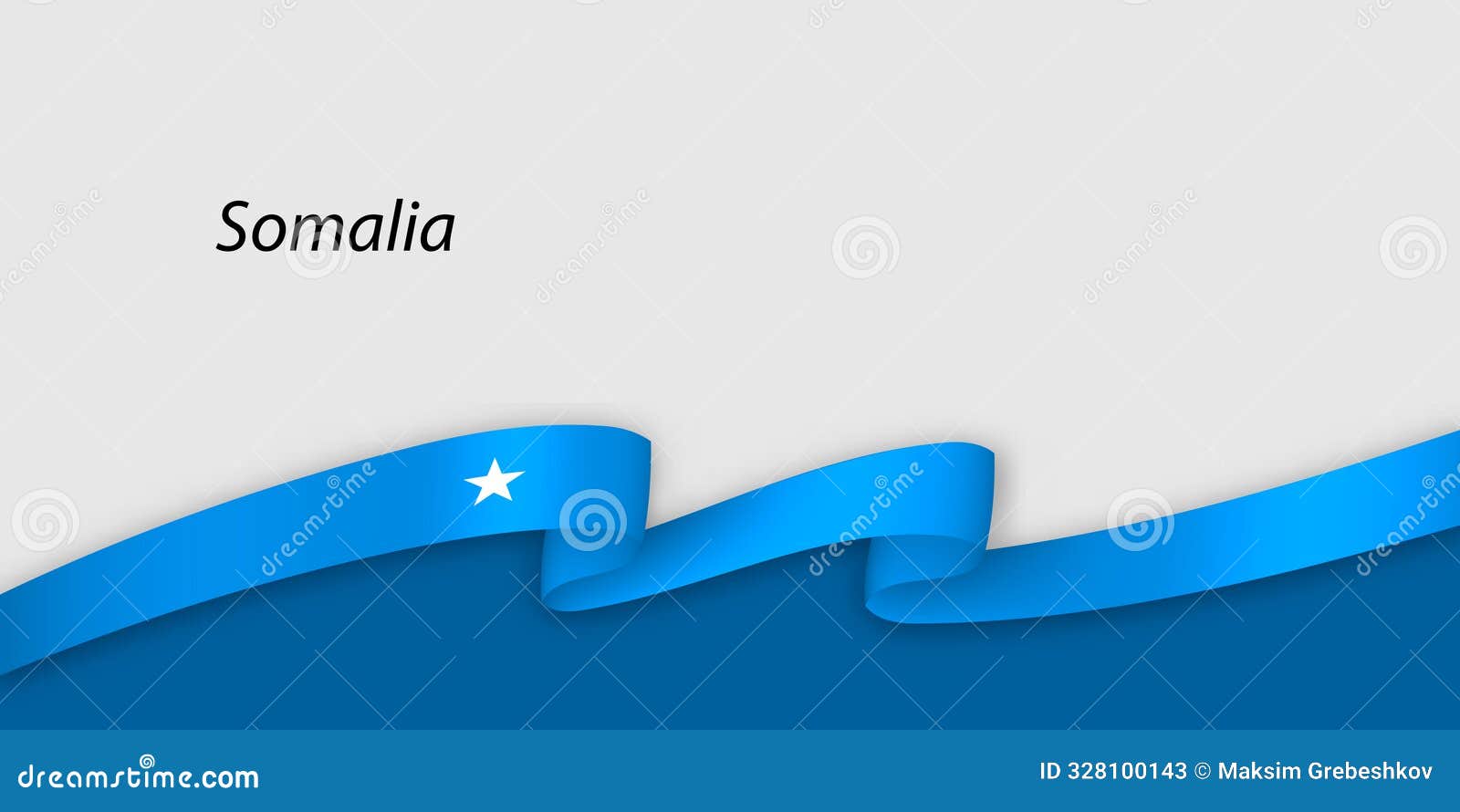 The Flag Of Somalia. Abstract Background Of Small Colorful Blue And ...