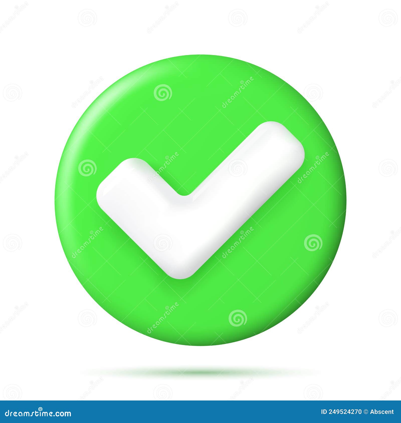 3D Render Checkmark And X Mark Icon Set. Checkmark Right Symbol, Tick ...