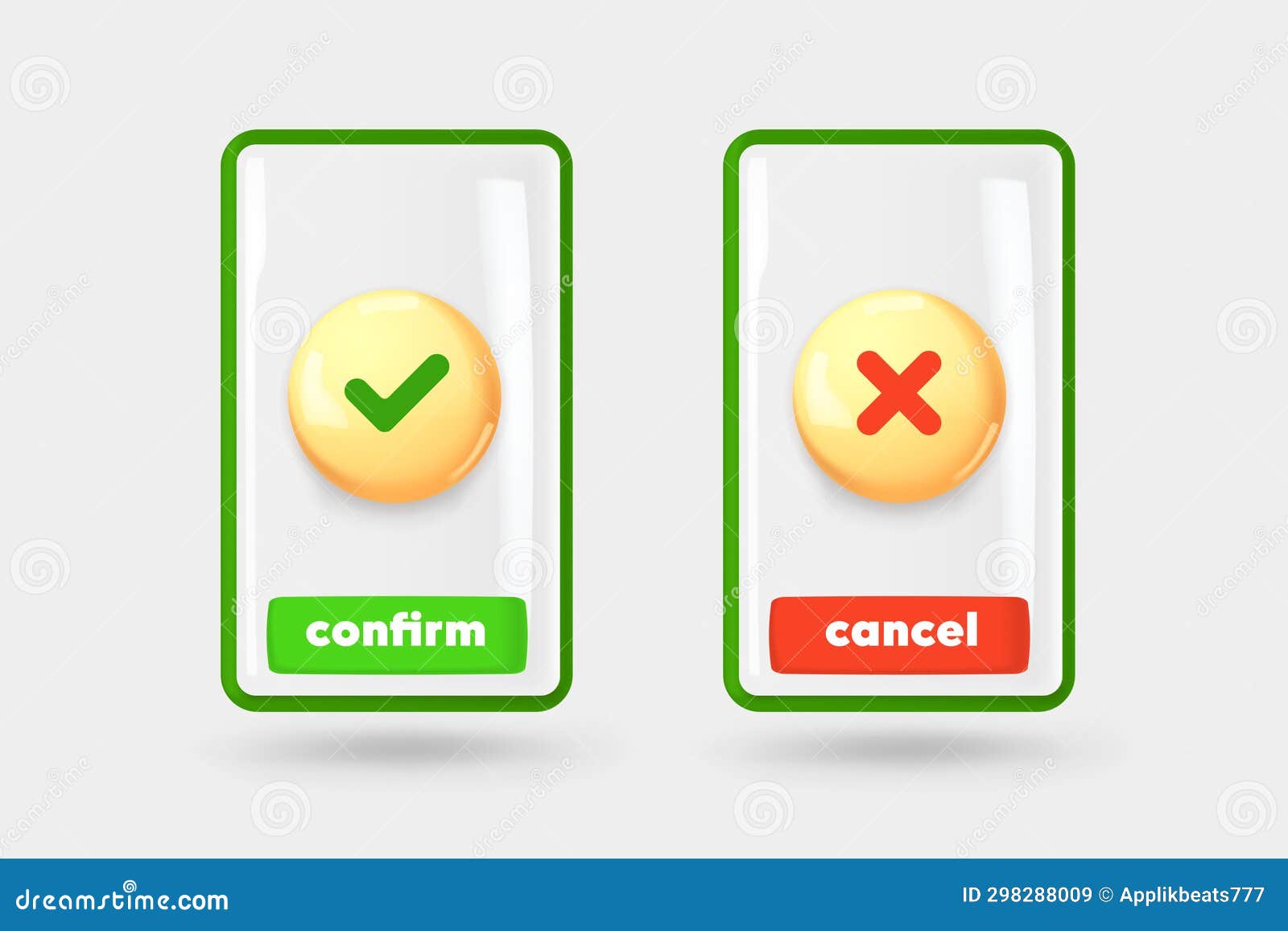 3D Right and Wrong Button in Round Shape Stock Vector - Illustration of ...