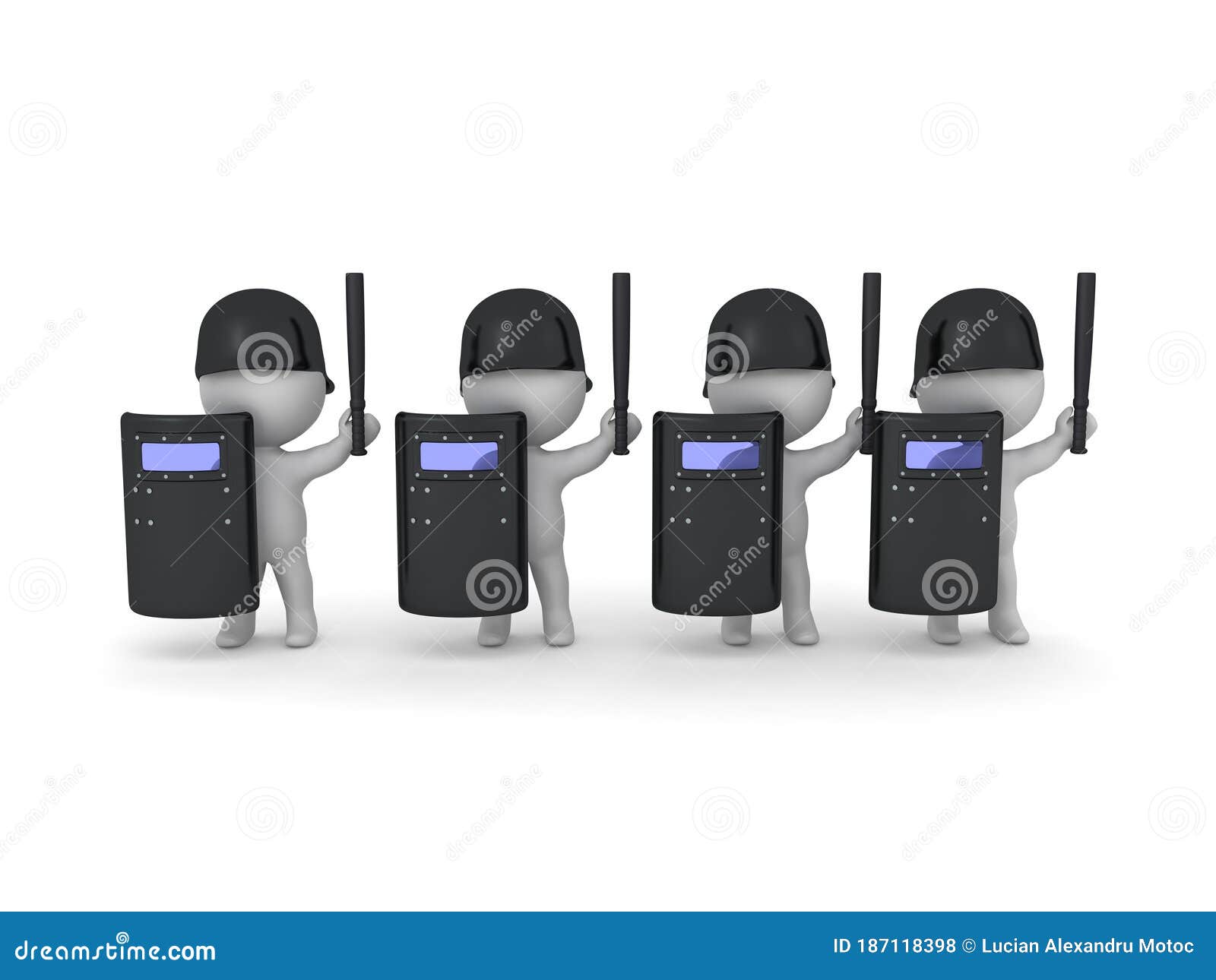 Riot Police Shield Wall