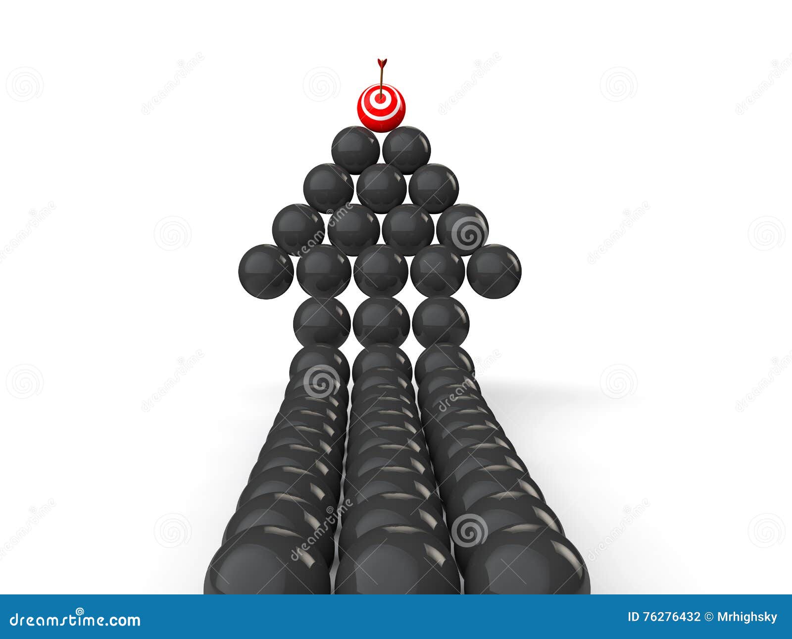 3d Rising Arrow and Target Ball Stock Illustration - Illustration of ...