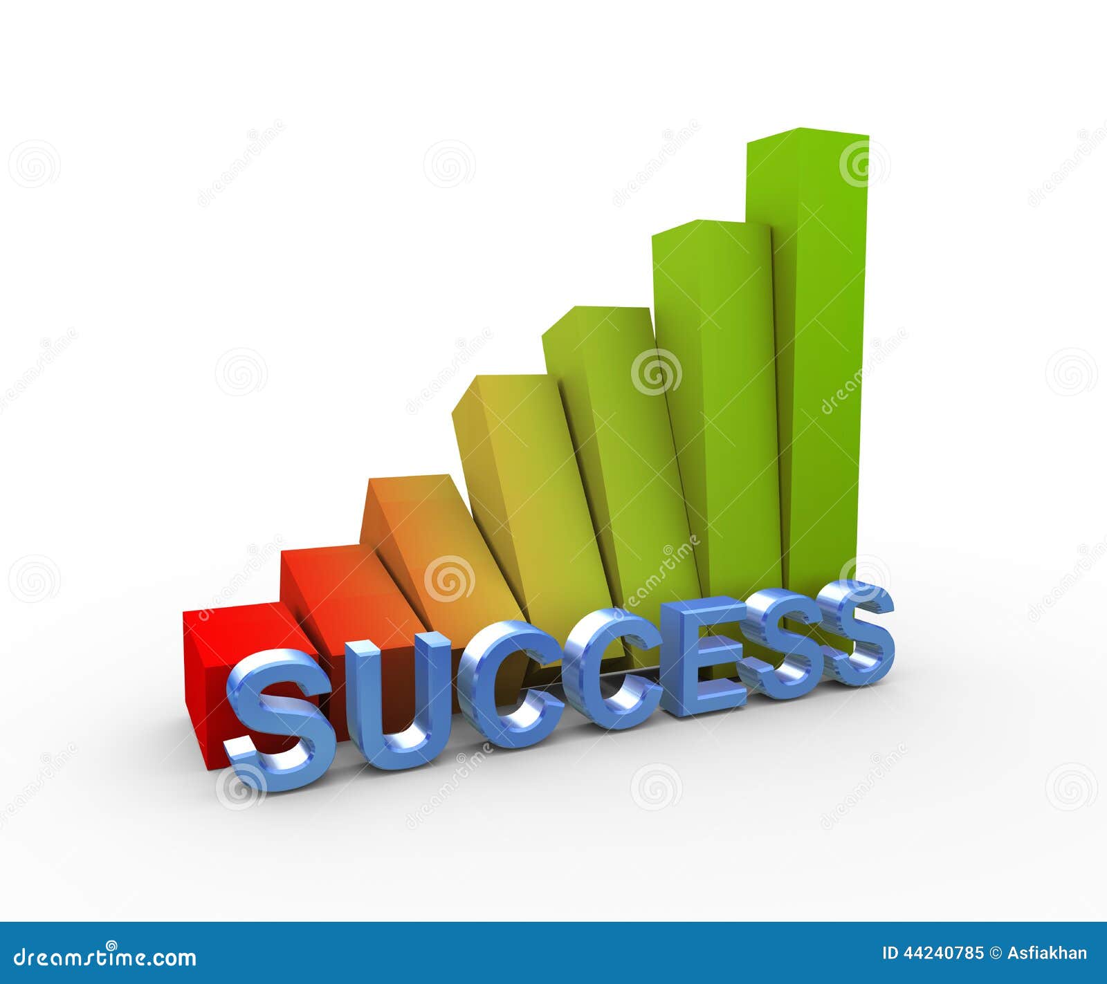 3d Rising Success Progress Bars Stock Illustration - Illustration of ...