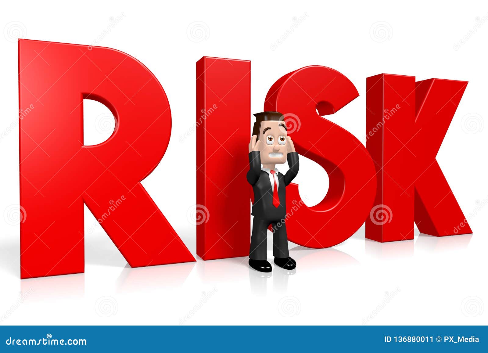 3D Businessman, Red Word - Risk Stock Illustration - Illustration of ...