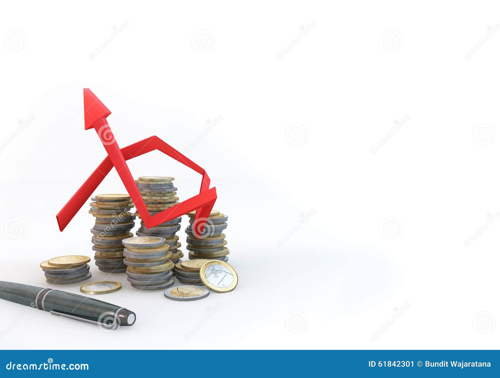 3d Risk Graph of Business on White Background Stock Illustration ...