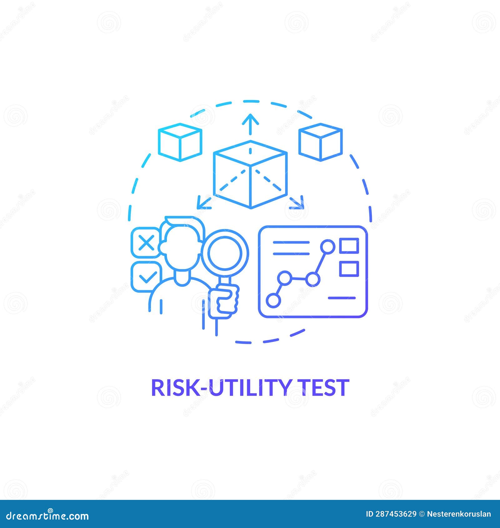 2D Risk-utility Test Gradient Icon Concept Stock Illustration ...