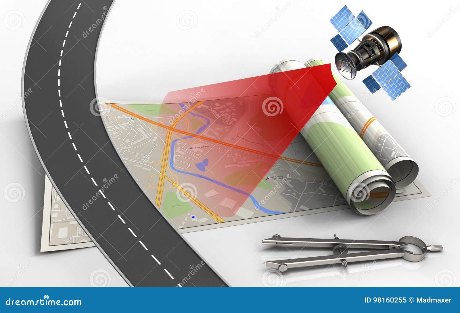 3d road stock illustration. Illustration of measure, signal - 98160255