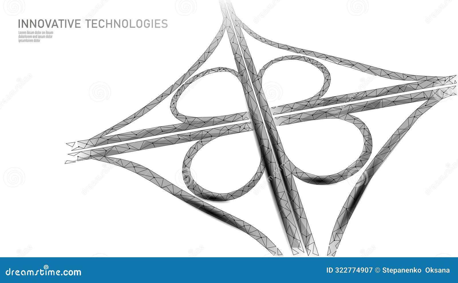 3D Road Junction Transport System, Intersection Of Two Roads ...