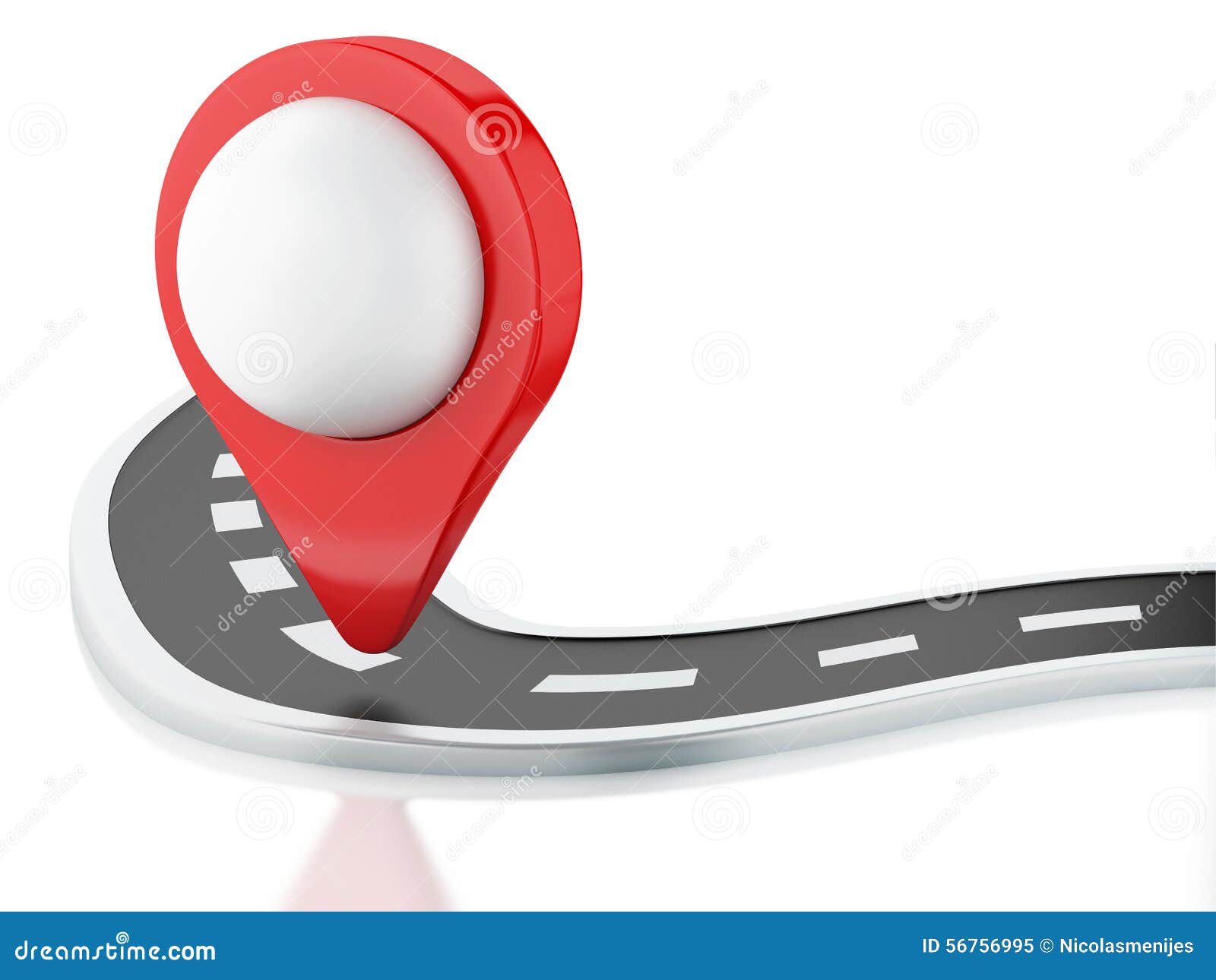 3d road with pin pointer stock illustration. Illustration of path ...