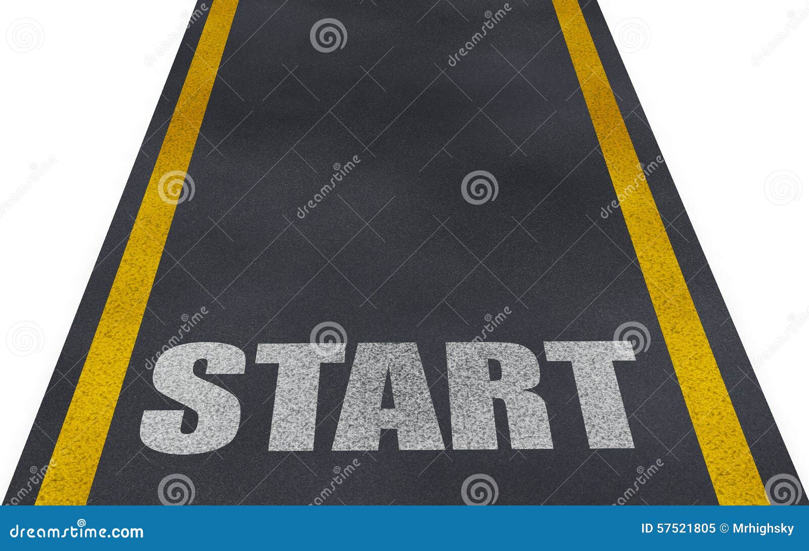 3d road with start text stock illustration. Illustration of beginning ...