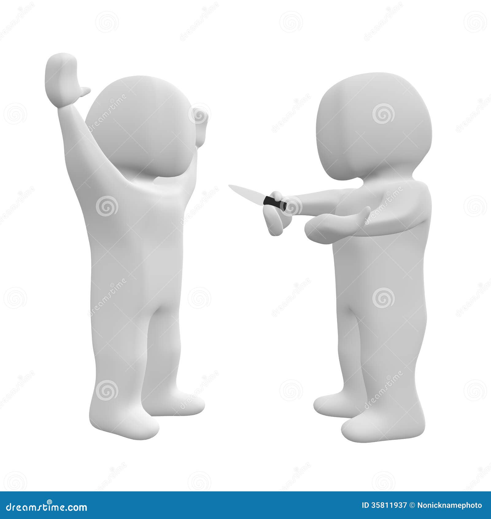 3D robbing stock illustration. Illustration of knife - 35811937