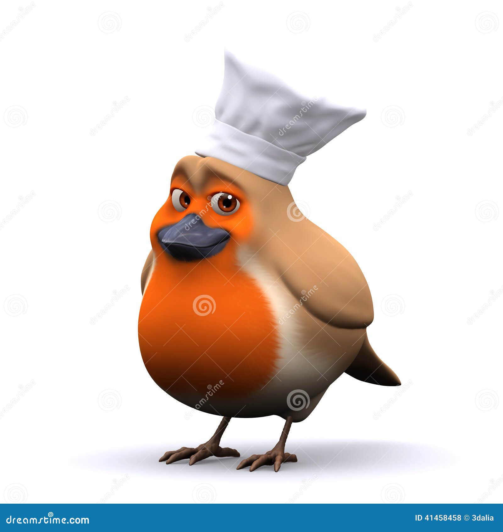 3d Robin chef stock illustration. Illustration of feathered - 41458458