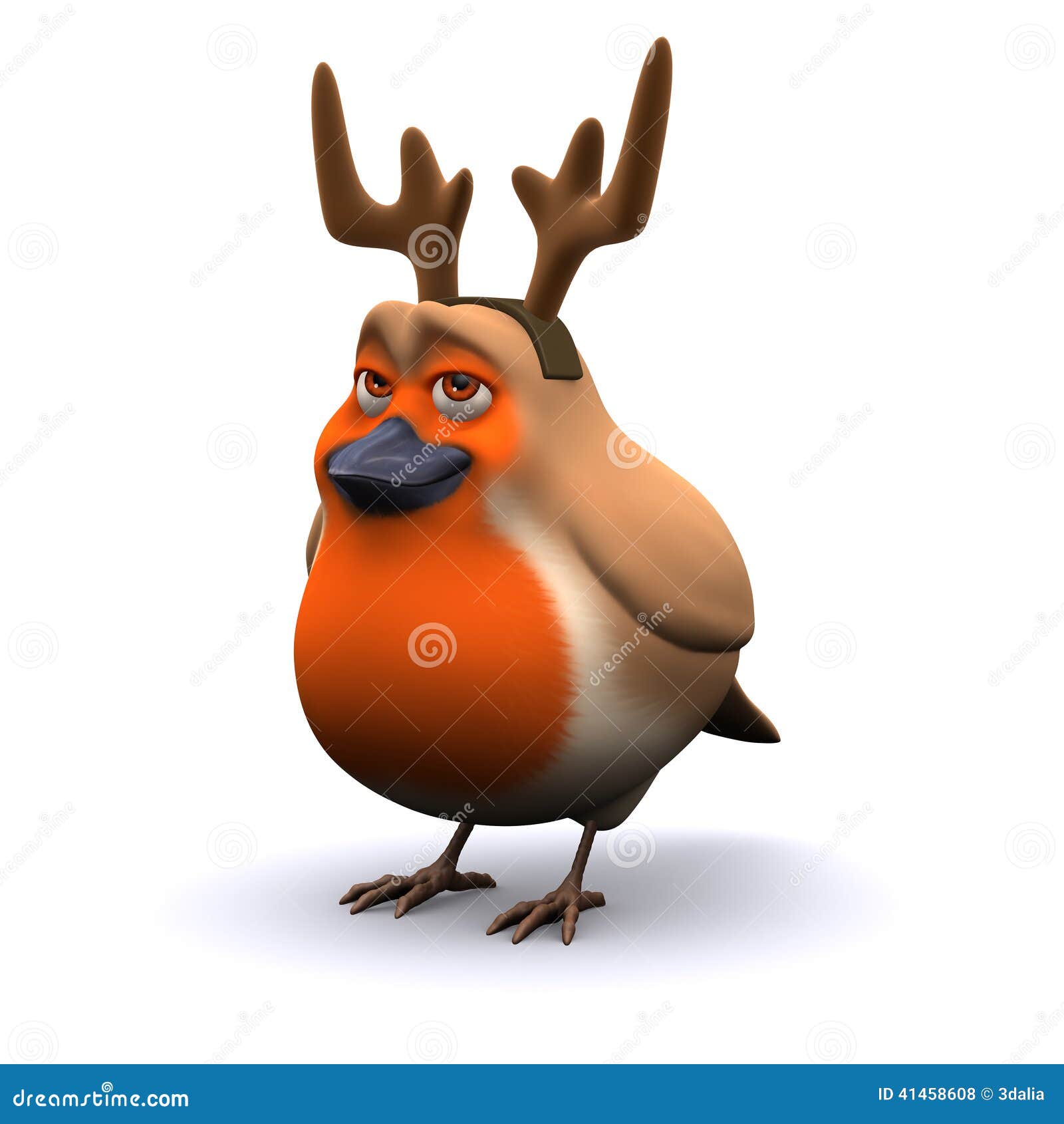 3d Robin the Red Nosed Reindeer Stock Illustration - Illustration of ...