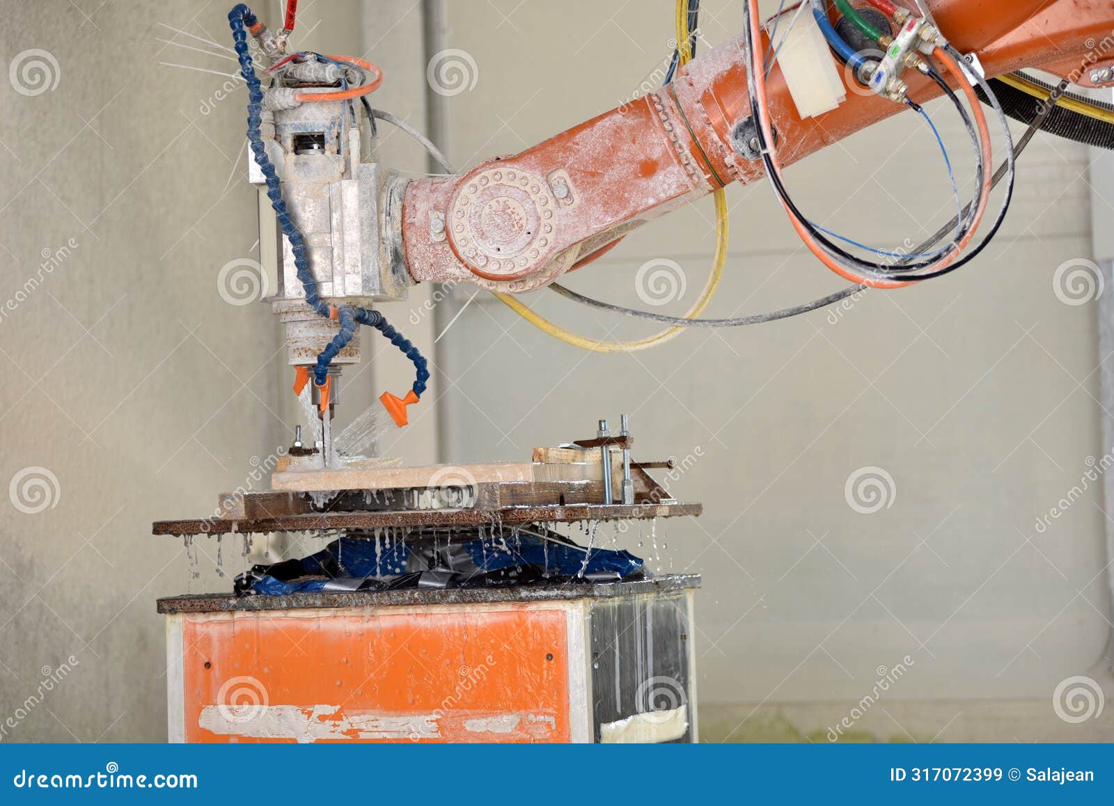 3D Robot Milling and Sculpting Stone Stock Image - Image of industrial ...