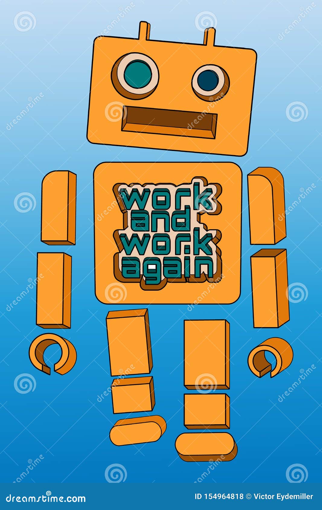 Robot, Motivation Lettering 3d From PRO-STICK Stock Illustration ...