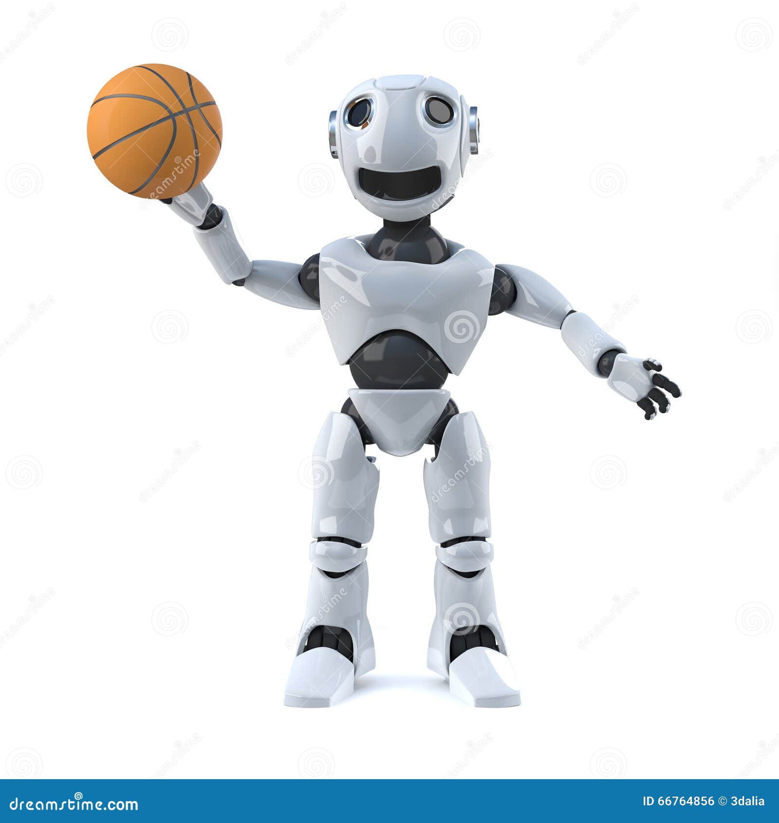 3d Robot Playing Basketball Stock Illustration - Illustration of ...