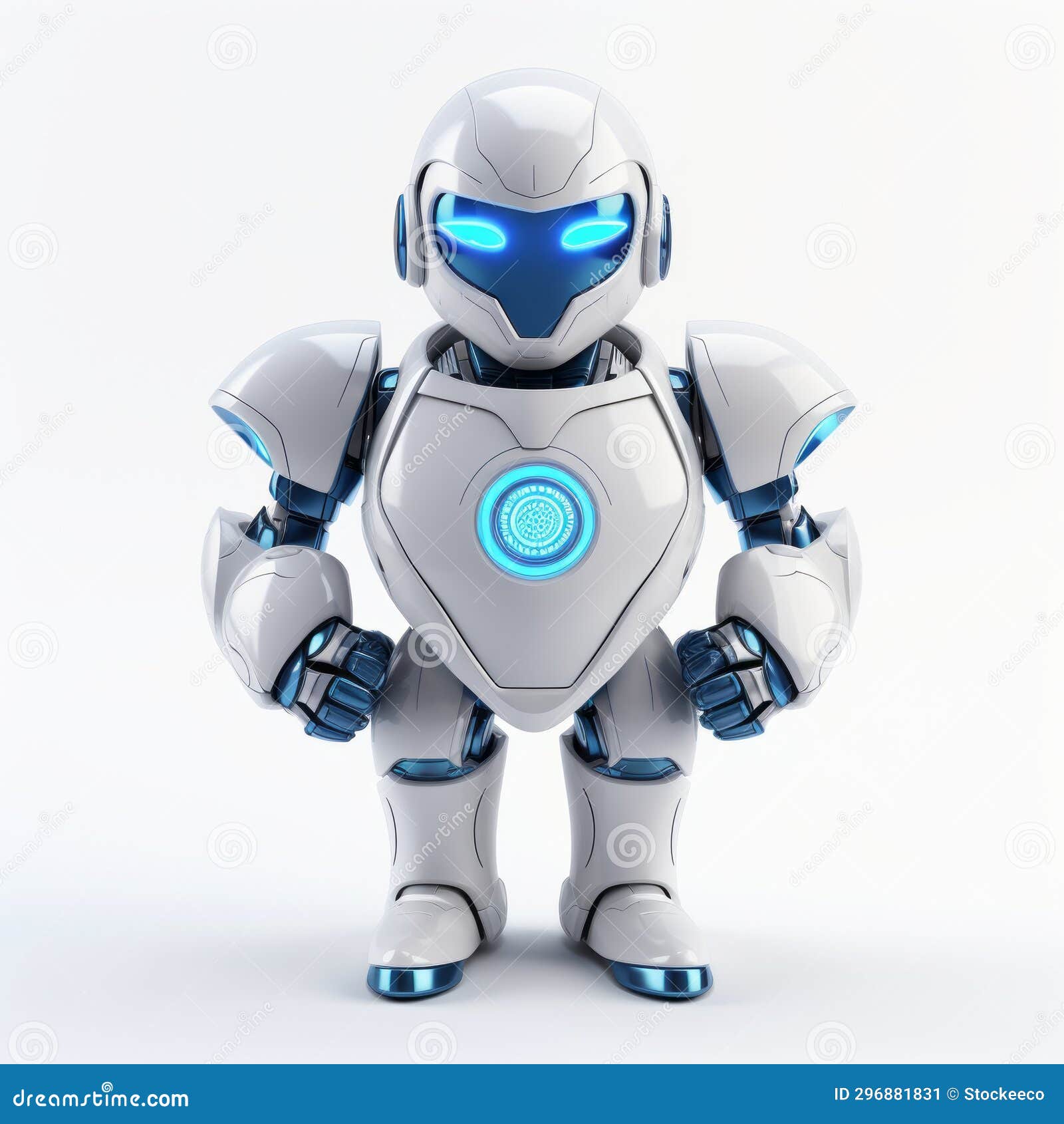 Luminous Quality Superhero Robot with Precise Detailing - 3d Rendering ...