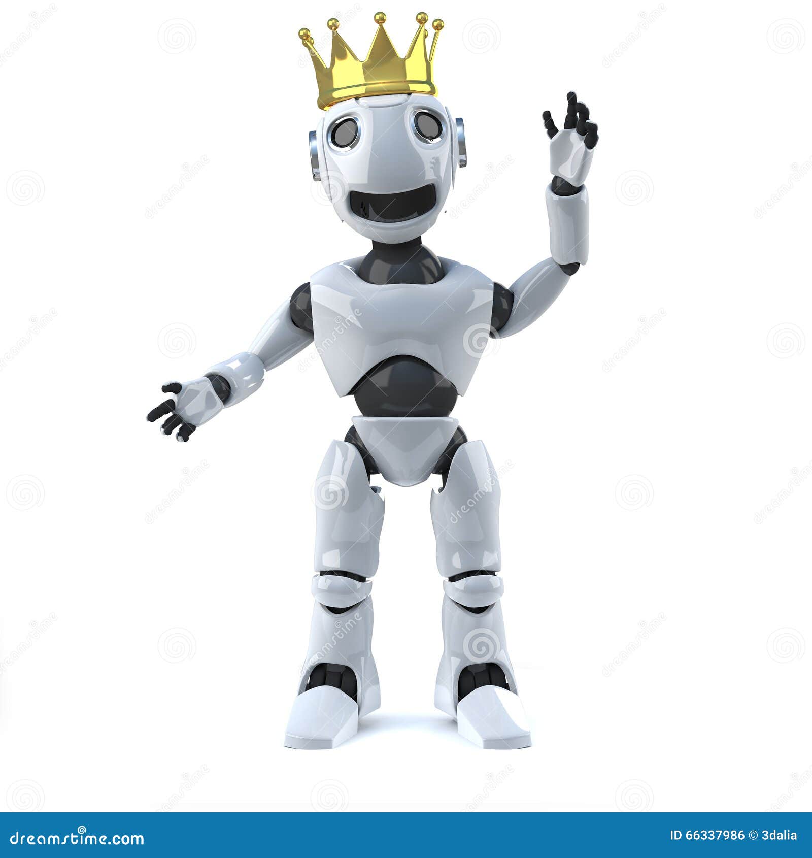 Robot With A Crown And Scepter Coloring Page Vector Illustration ...