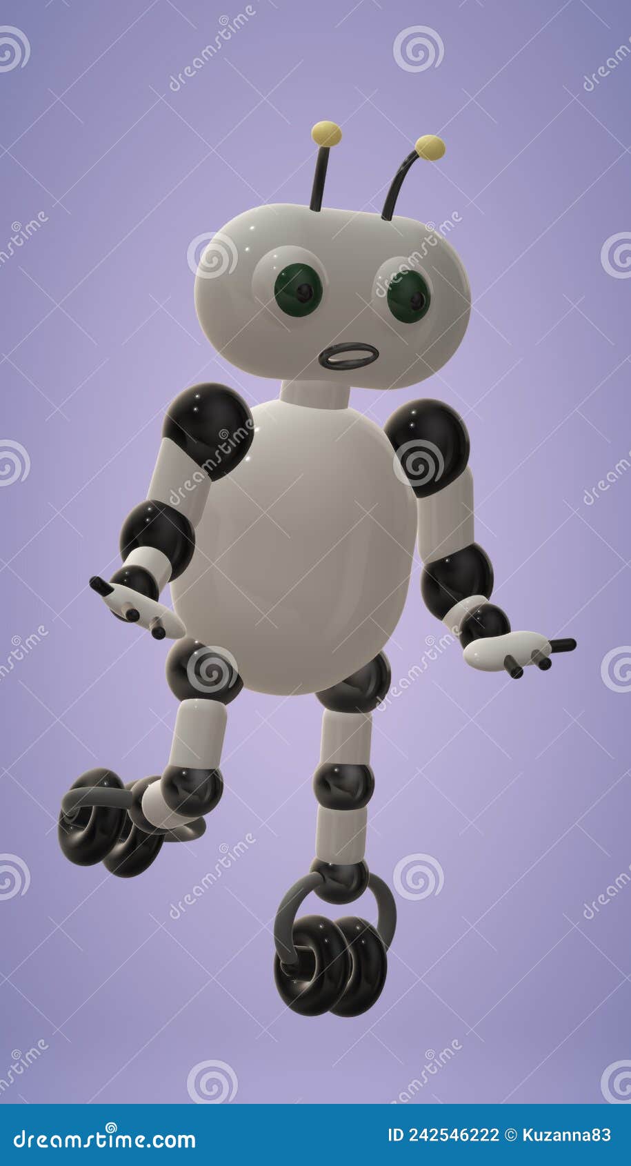 Robot Surprised To See A Sign Warning. Royalty-Free Stock Photography ...