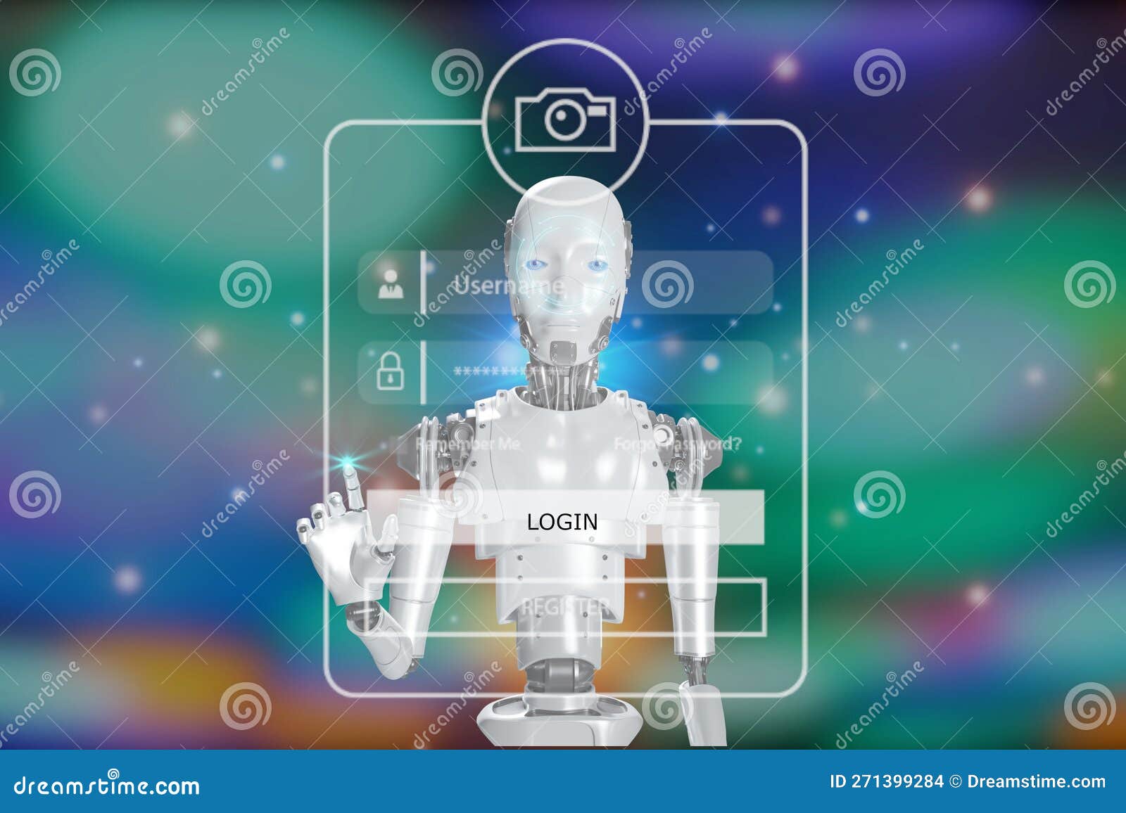 3D Robotic with Electric Register Form . AI Checks and Approves ...