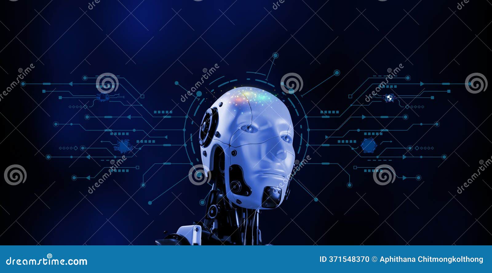 Blue Artificial Intelligence Technology Background Royalty-Free Stock ...