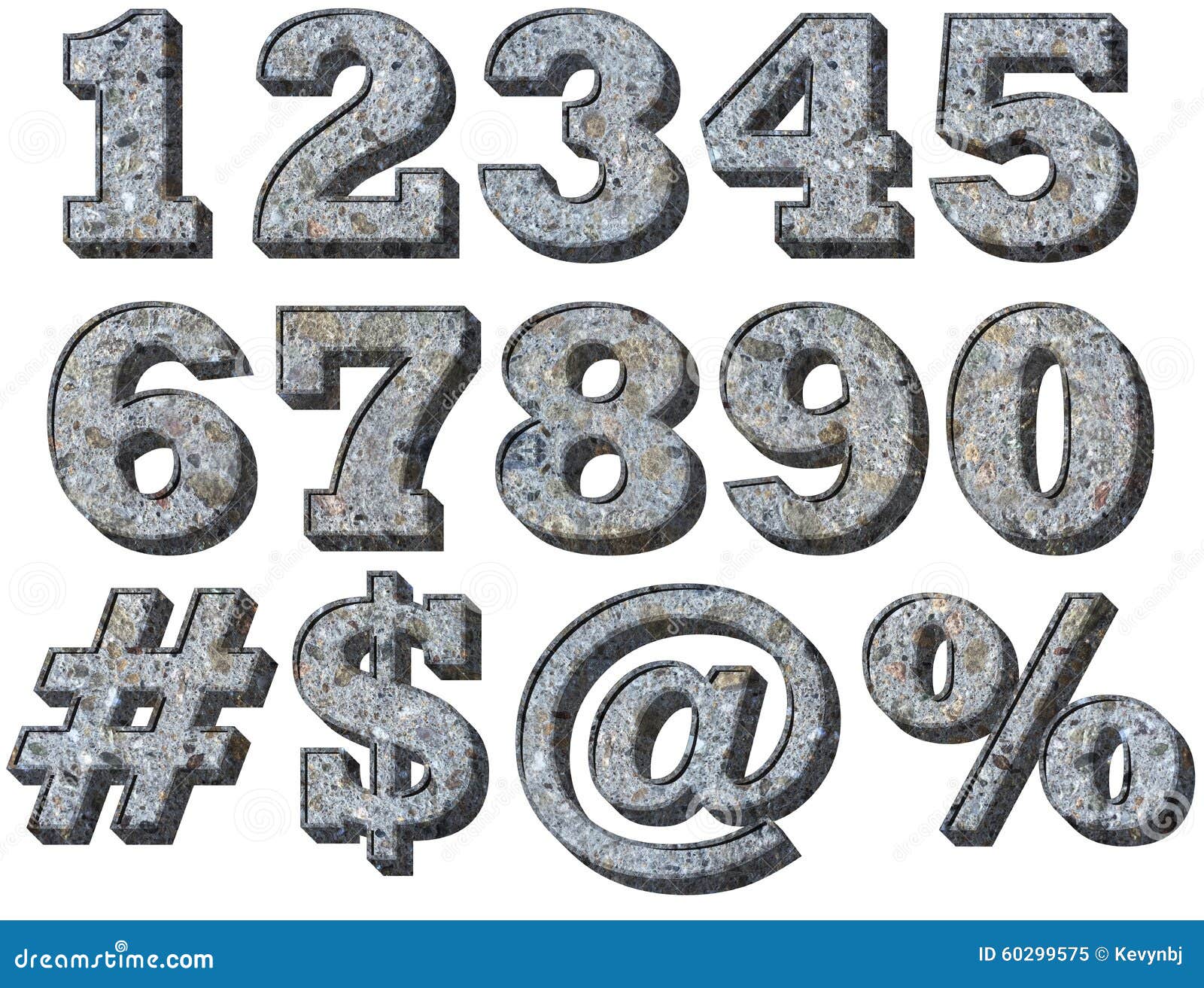 3-D Rock Granite Numbers stock image. Image of letters - 60299575