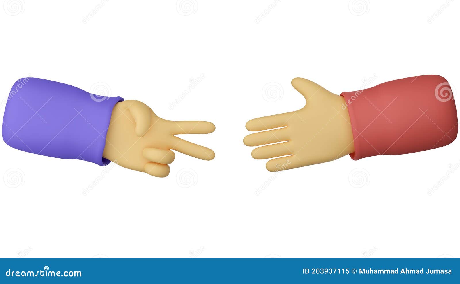 3D Rock Paper Scissors Hand Stock Illustration - Illustration of idea ...
