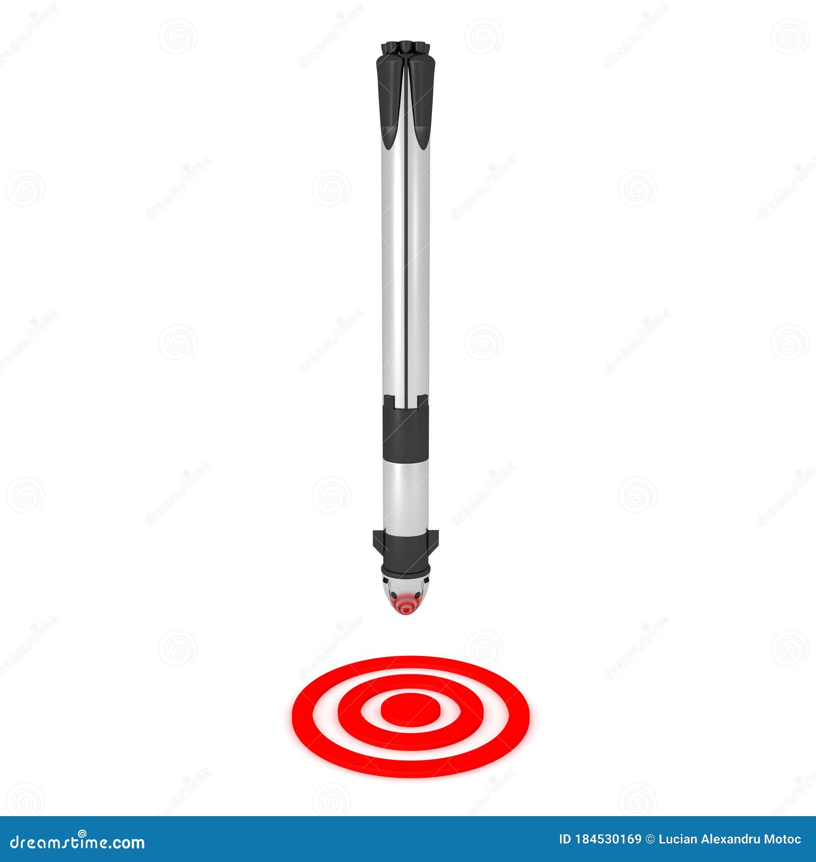 3D Rocket hitting target stock illustration. Illustration of conceptual ...