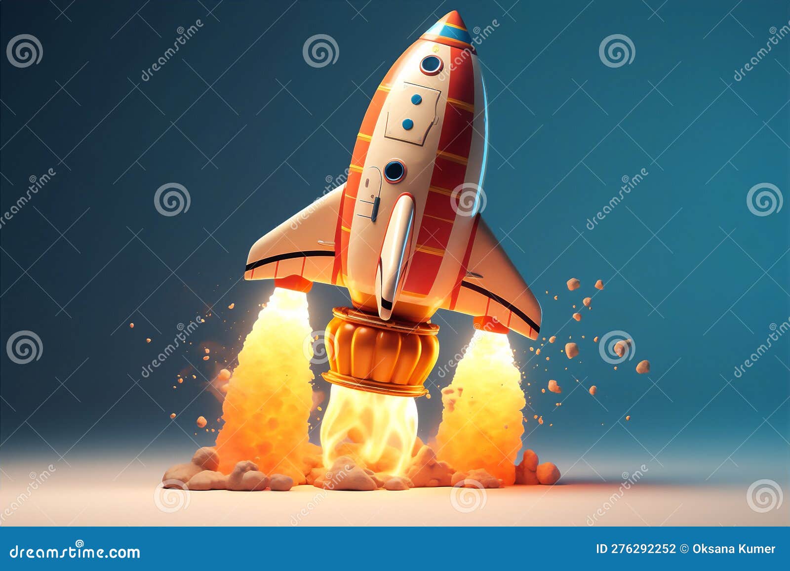 3d Rocket Launching Out, Business Concept. AI Generated. Stock ...
