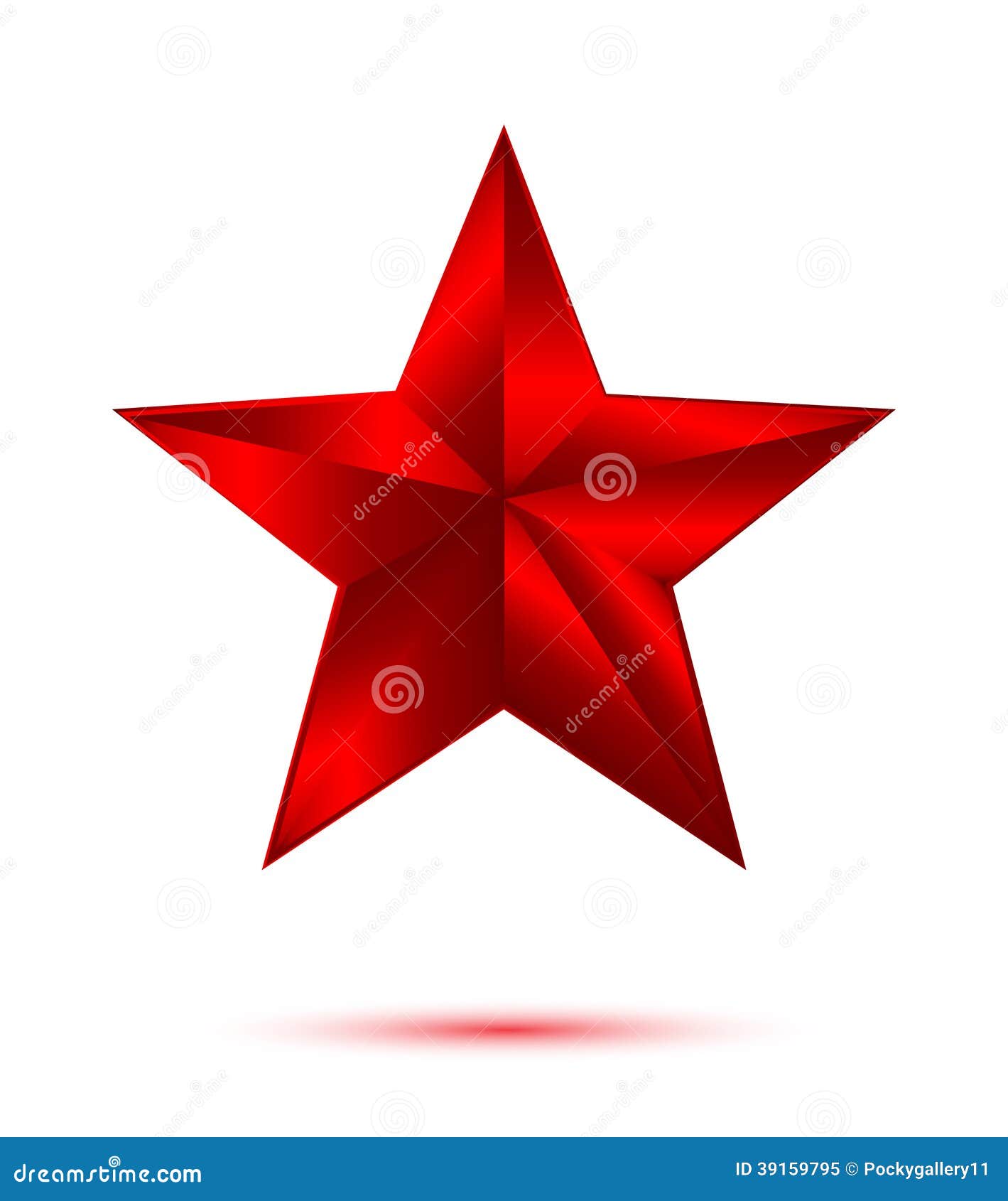 3D rode ster op wit vector illustratie. Illustration of embleem - 39159795