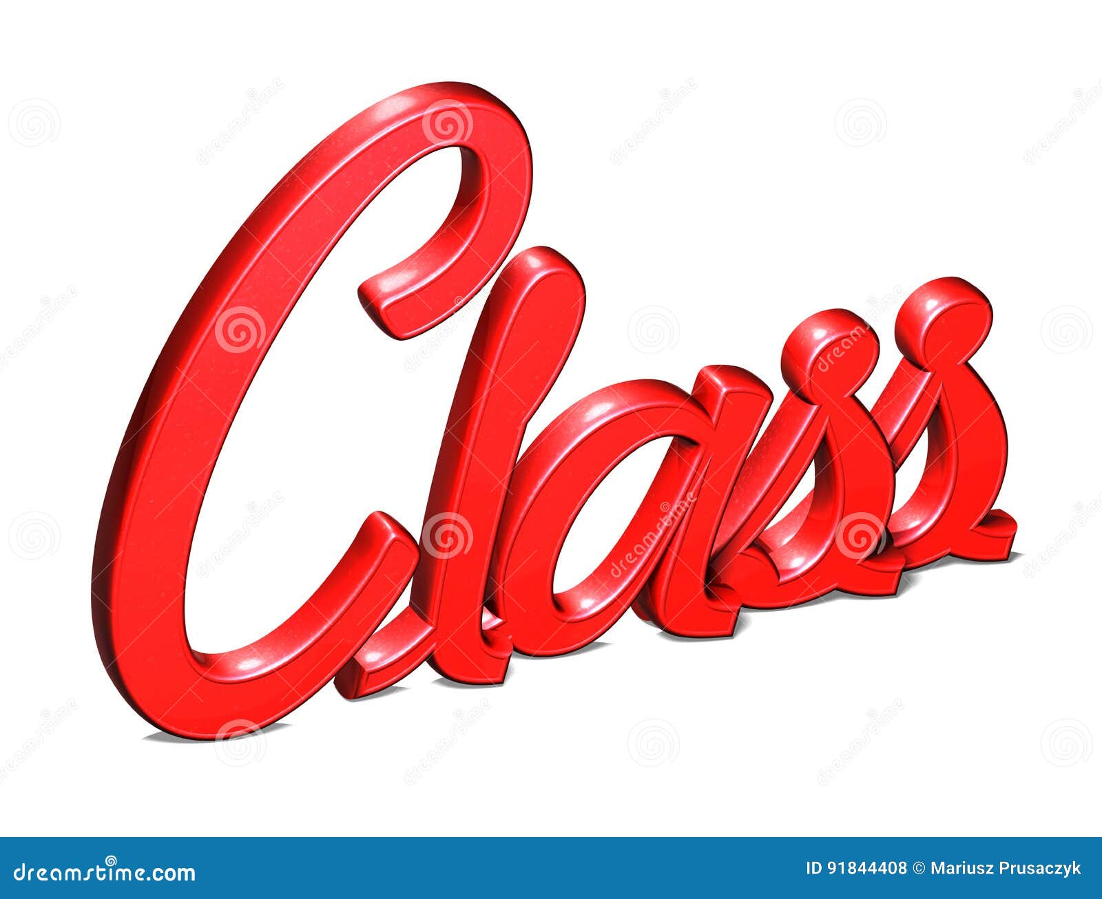 3D Rode Word Klasse Op Witte Achtergrond Stock Illustratie ...