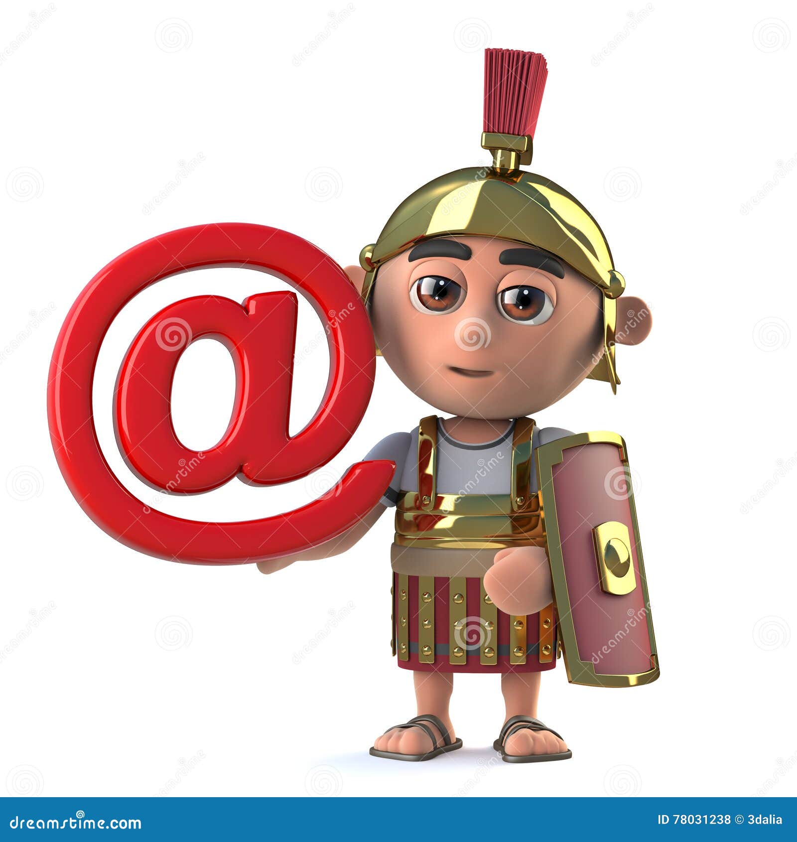 3d Roman Centurion Has an Email Address Stock Illustration ...