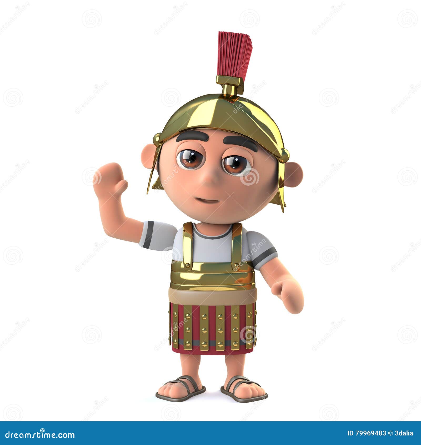 3d Roman Centurion Soldier Waves Hello Stock Illustration ...
