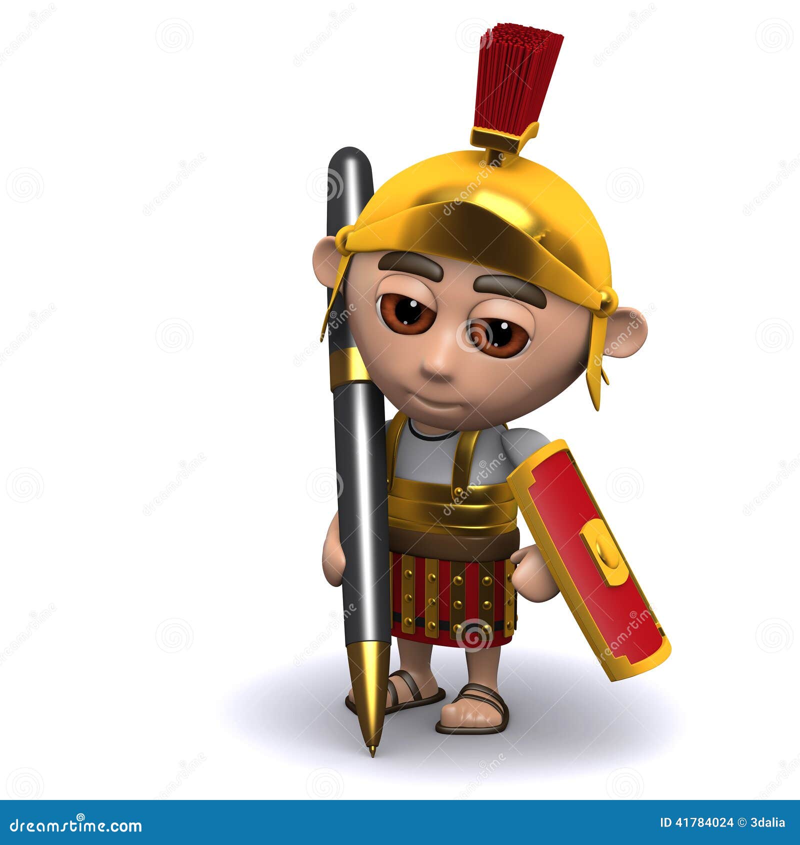 3d Roman Soldier Writing With A Pen Stock Photo | CartoonDealer.com ...