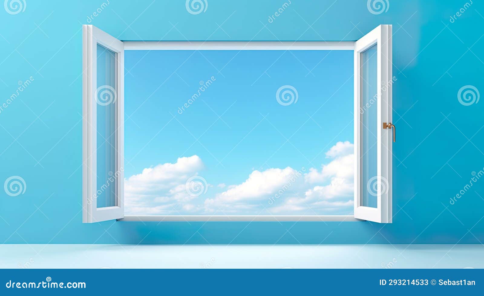 3D Room with Open Windows is a Representation of a Modern and Spacious ...