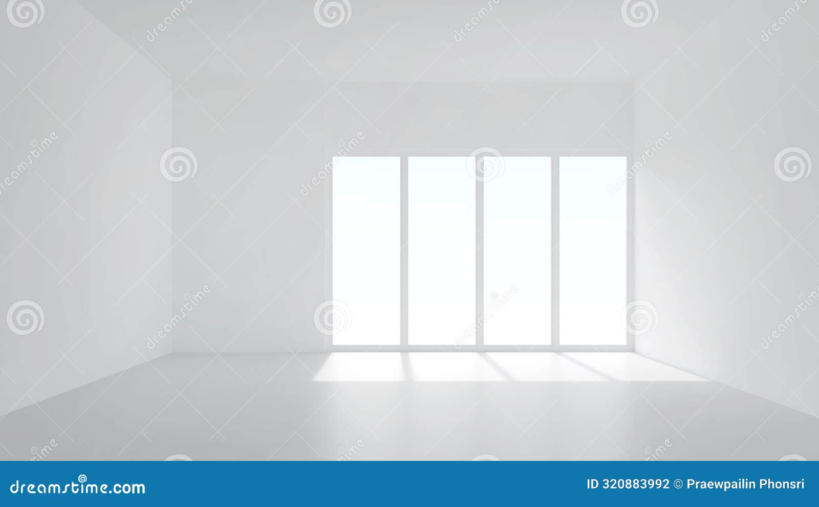 3D Room Space Background with Soft Shadow. Empty White Room Space for ...