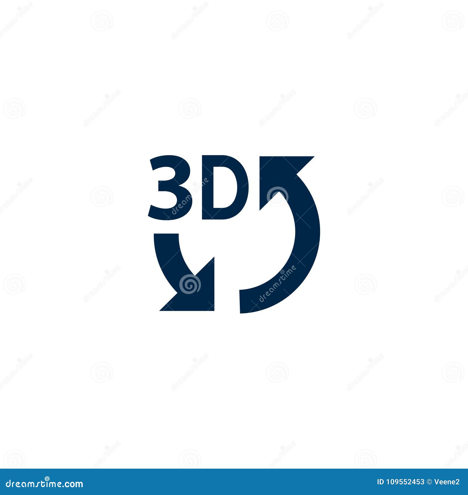 3D Rotate Icon stock vector. Illustration of screen - 109552453