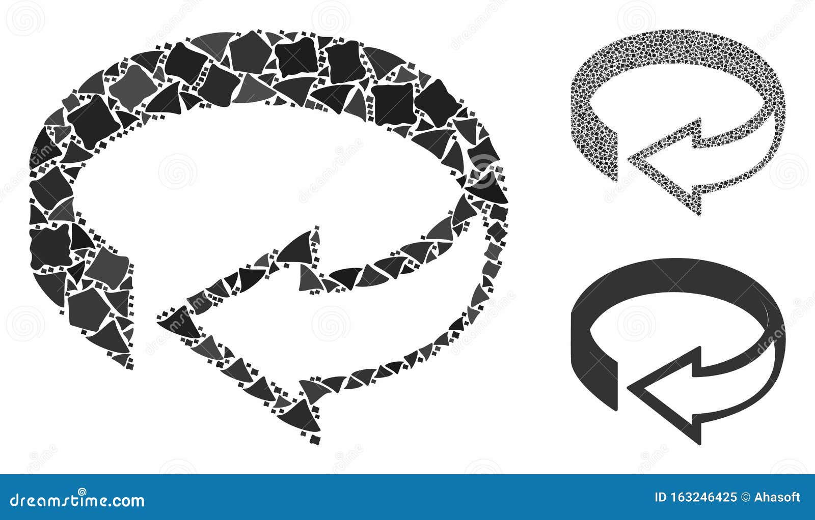 3d Rotation Mosaic Icon of Ragged Parts Stock Illustration ...